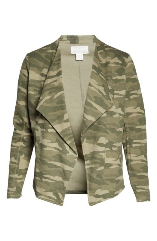 Drape Collar Knit Camo Blazer l Universal Jacket