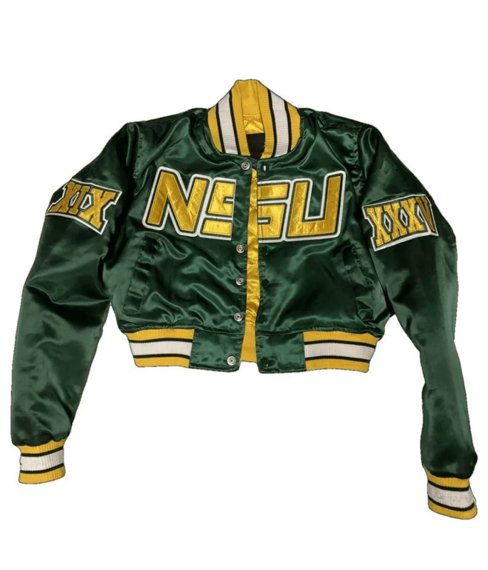 Women’s Cropped Norfolk State University Green Jacket