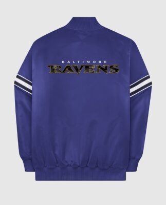 Purple Baltimore Ravens Line Up Striped Satin Jacket