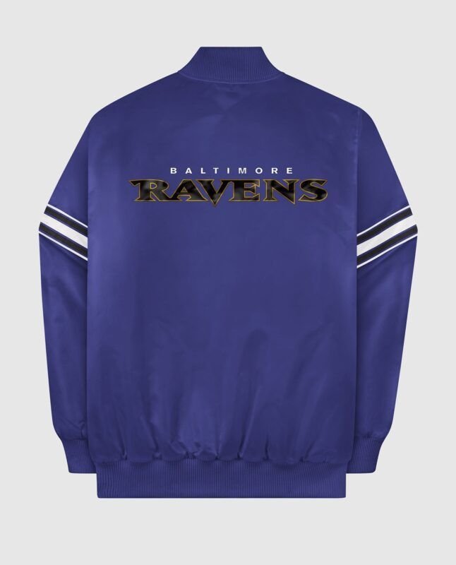 Purple Baltimore Ravens Line Up Striped Satin Jacket