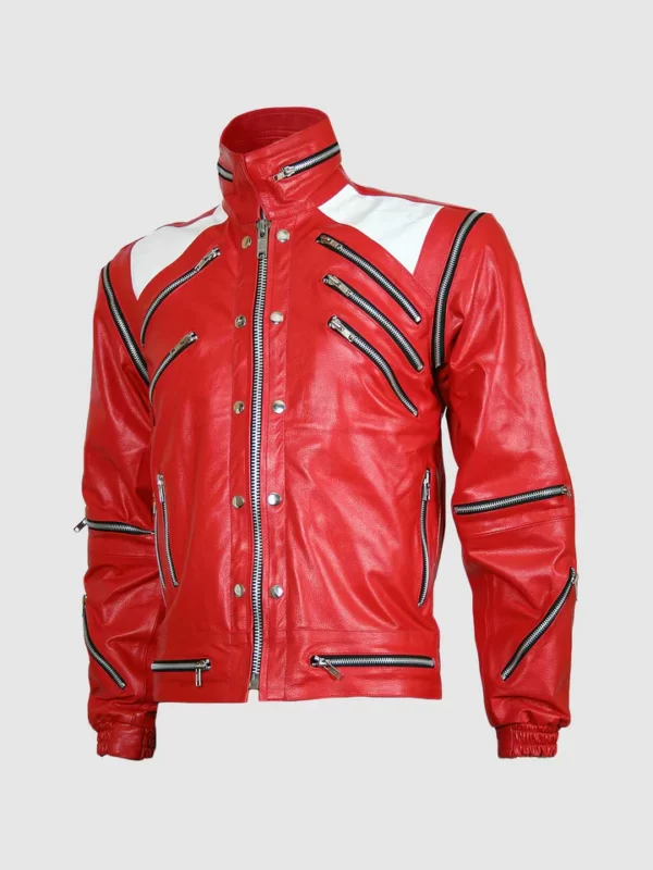 Red And White Leather Jacket | Universal Jacket