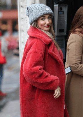 Megan Mckenna Red Fur Coat | Universal Jacket