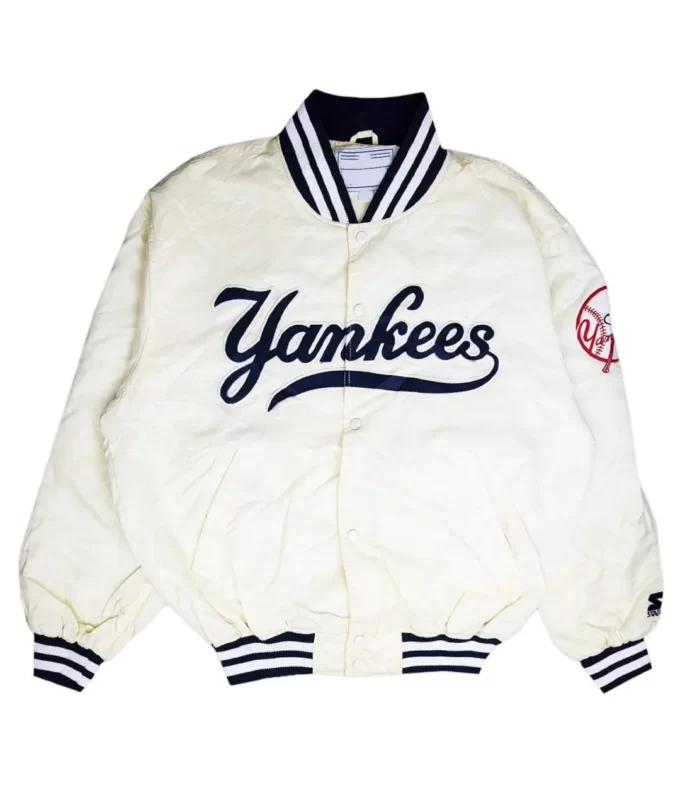 New York Yankees 90s White Jacket | Universal Jacket