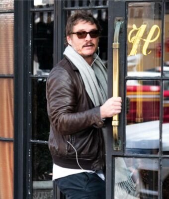 Pedro Pascal Brown Leather Jacket