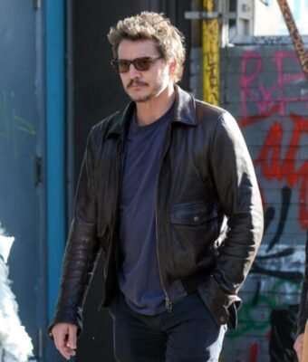 Pedro Pascal Brown Leather Jacket