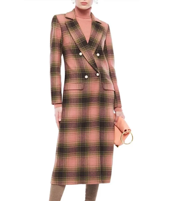 Behind Her Eyes (2021) Adele Pink Plaid Coat