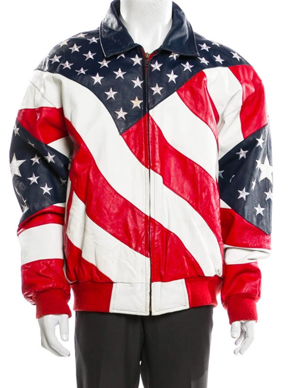 Freedom USA Flag Mens Leather Jacket