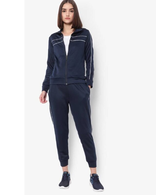 Contrast Piping Zip-Front Tracksuit
