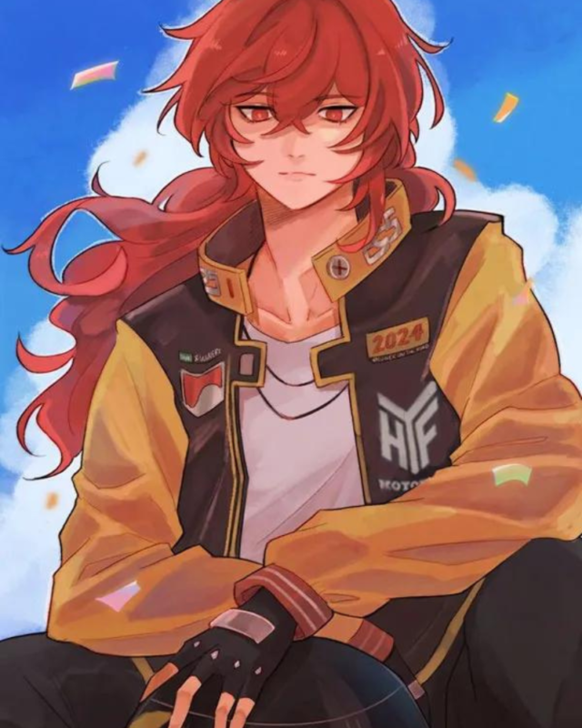 Genshin Impact Diluc HoYofair 2024 Racing Leather Jacket