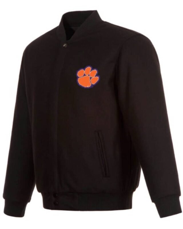 NCCA Clemson Tigers Black Wool Jacket