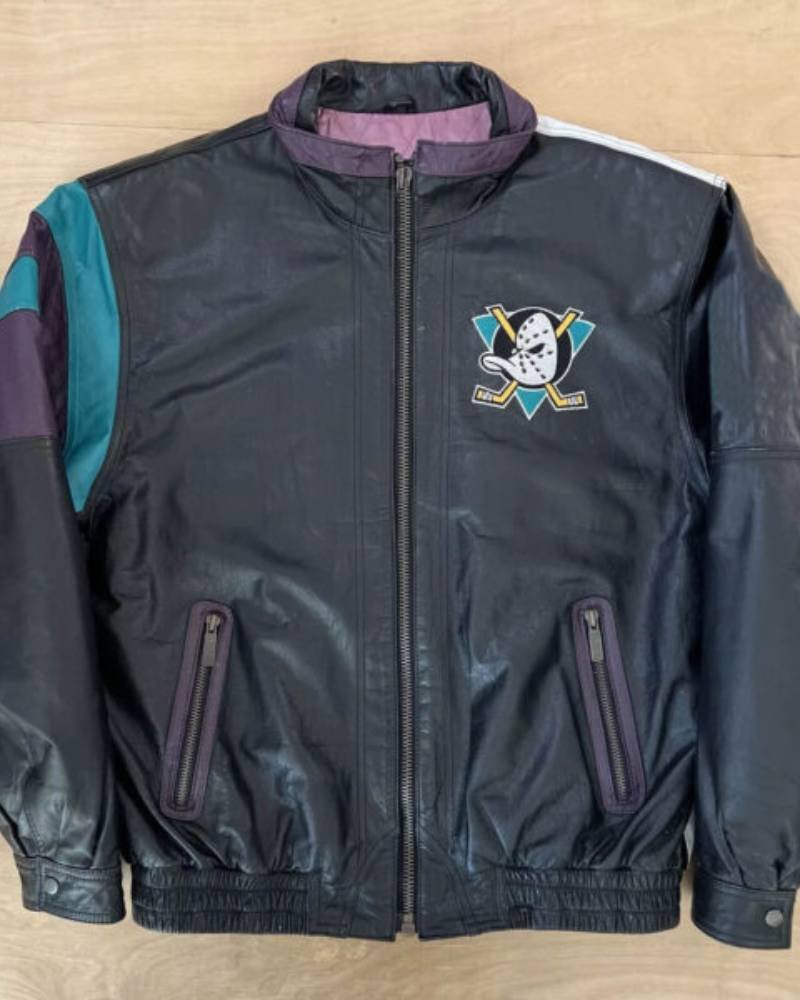 Vintage Nhl Multi Color Anaheim Mighty Ducks Leather Jacket