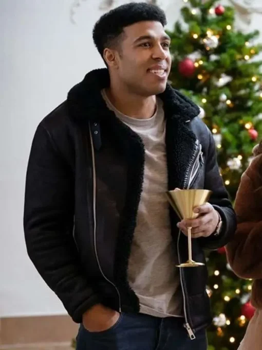 12 Dates of Christmas Chad Savage Black Leather Jacket